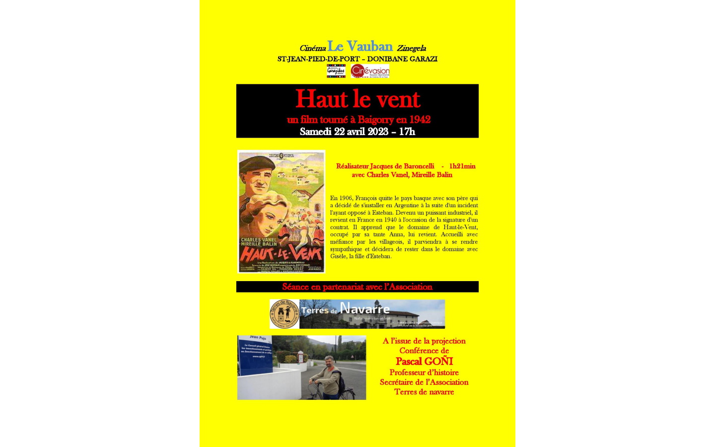 Haut le vent : un film tourné à Baigorry en 1942 et conférence à SAINT ...