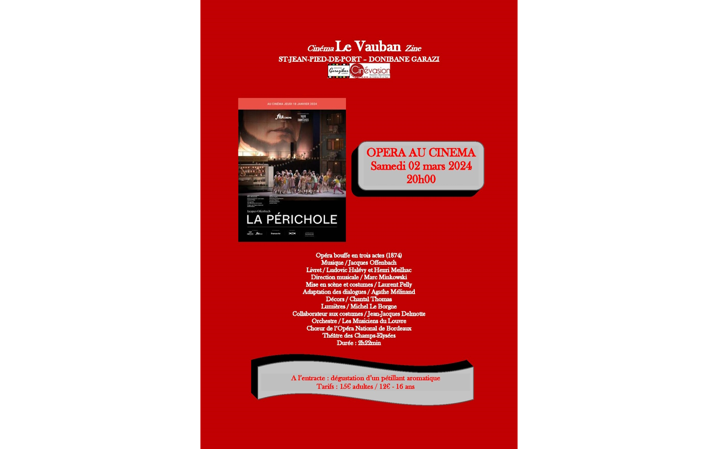 Opéra au cinéma : La Périchole à SAINT-JEAN-PIED-DE-PORT (64) | Animations