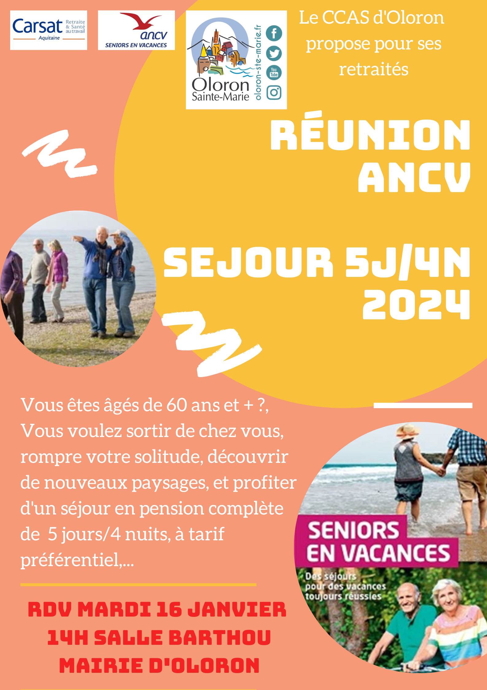 Réunion pour séjour séniors à OLORON-SAINTE-MARIE (64) | Animations