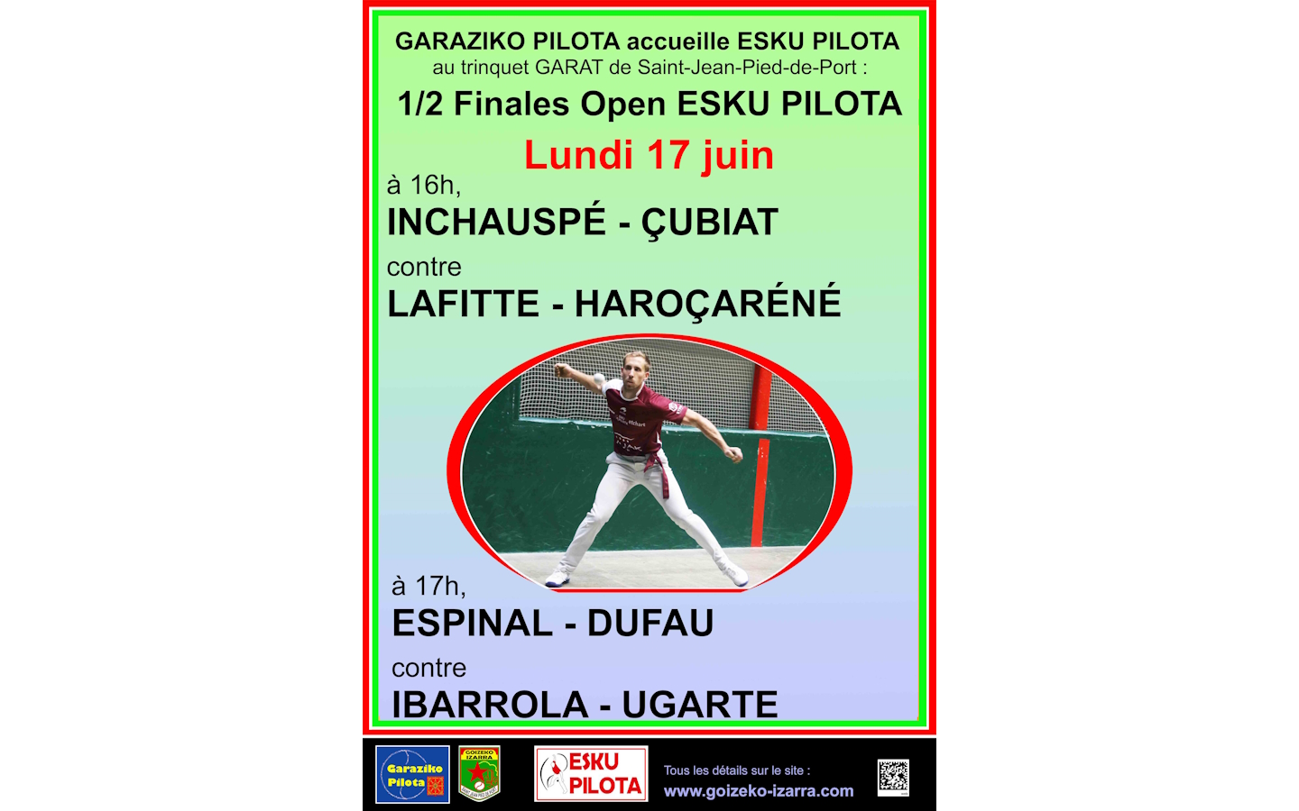 Pelote basque à main nue : open Esku Pilota 2024 : demi-finales en ...