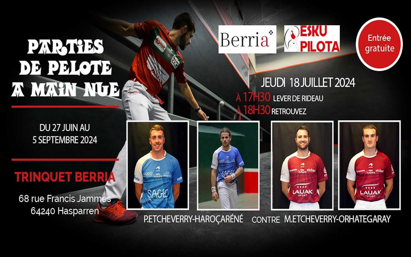Partie de pelote à main nue en HASPARREN (64) | Eventos