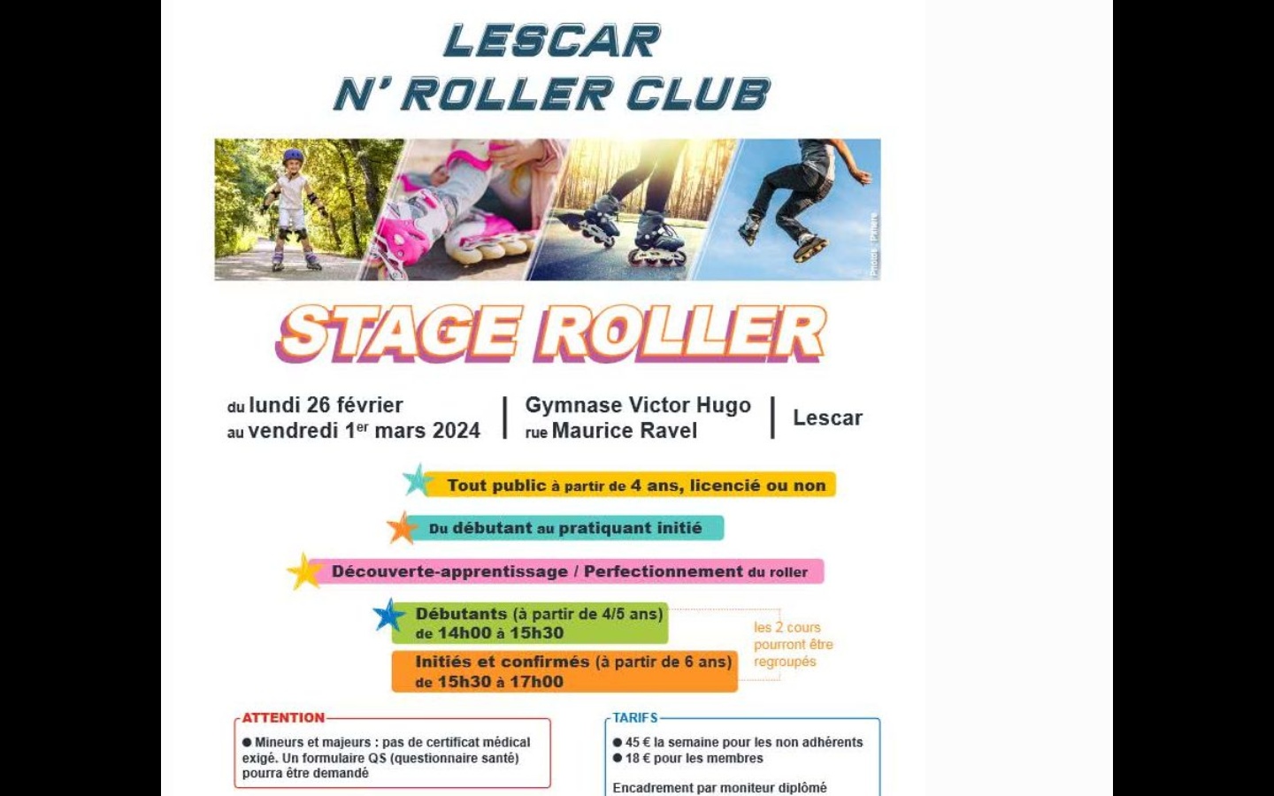 Stage de rollers en LESCAR (64) | Eventos